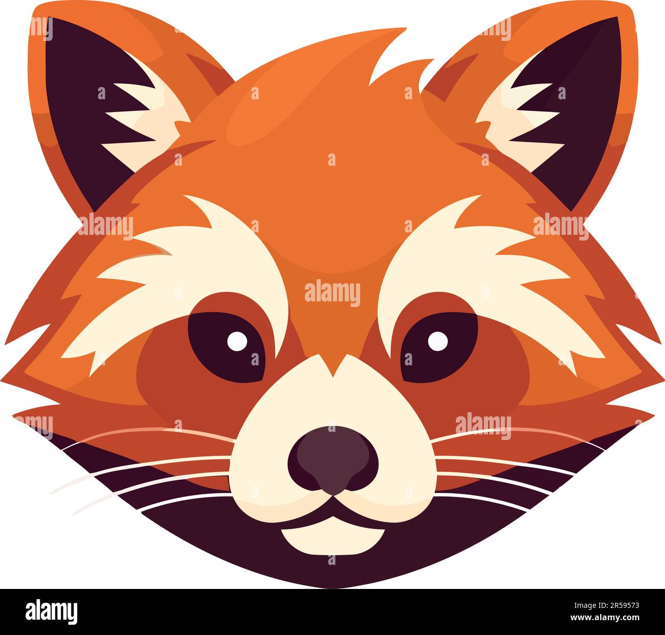 Cute red panda face over white Stock Vector Image & Art - Alamy