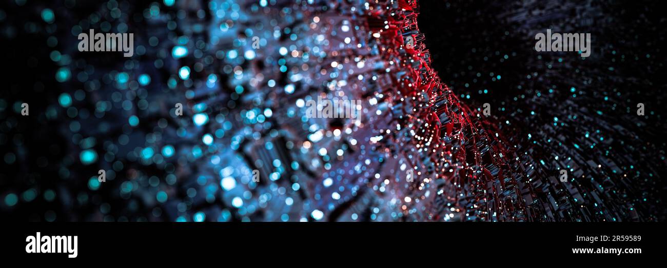 Sci Fi Futuristic Fantasy Strange Alien Structure panorama 3D rendering ...