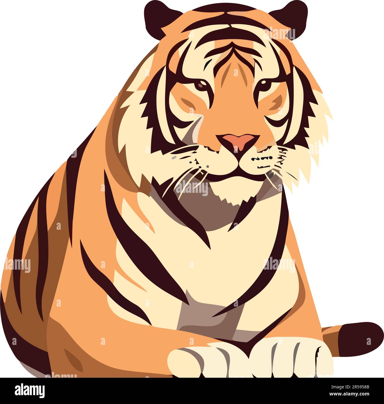 Wild tiger sitting in Cut Out Stock Images & Pictures - Alamy
