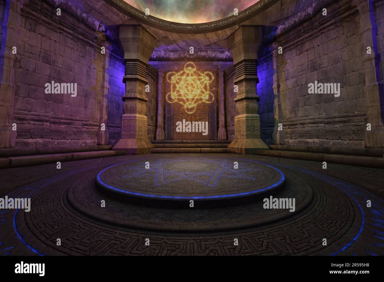 Fantasy spell room backdrop / background, 3d render Stock Photo - Alamy