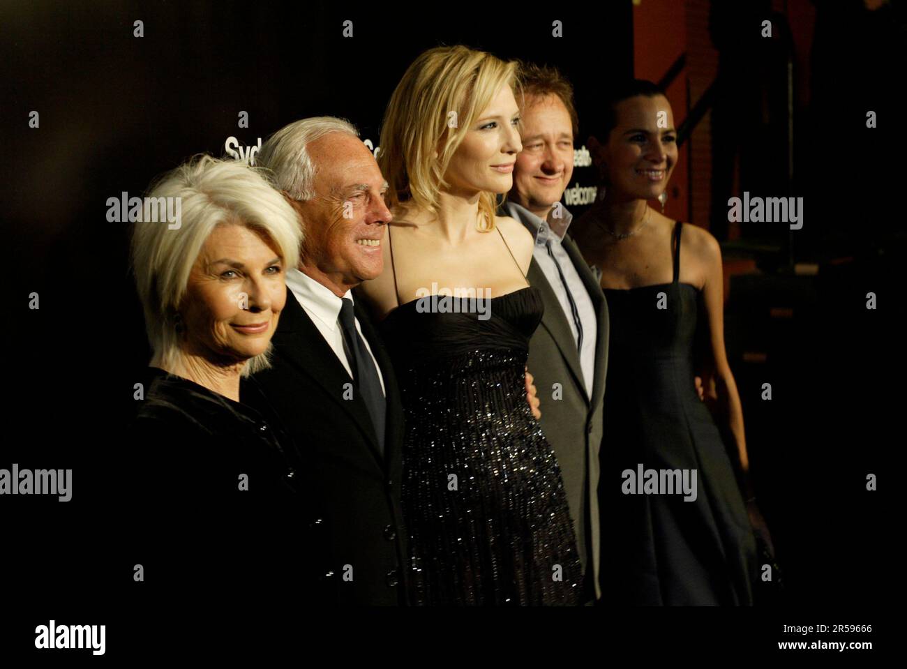 From left: Robyn Nevin, Giorgio Armani, Cate Blanchett, Andrew Upton ...