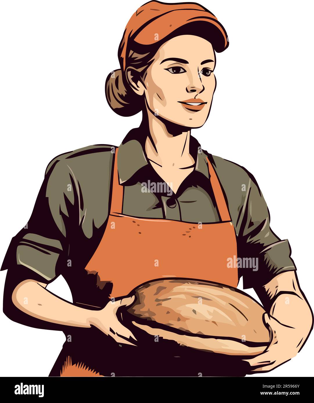 One person smiling, working in kitchen industry Stock Vector Image ...