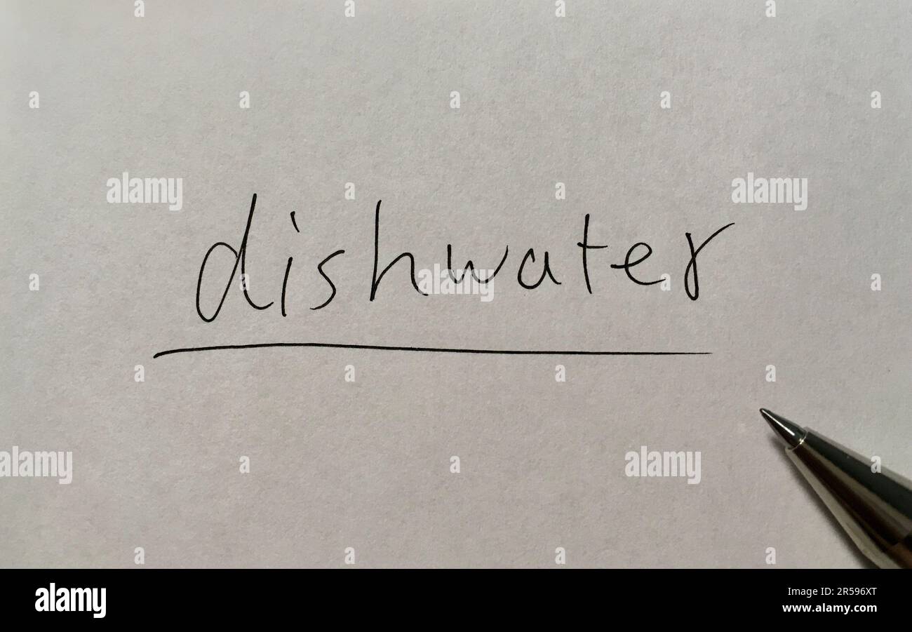 Dishwater concept word on paper background Stock Photo - Alamy