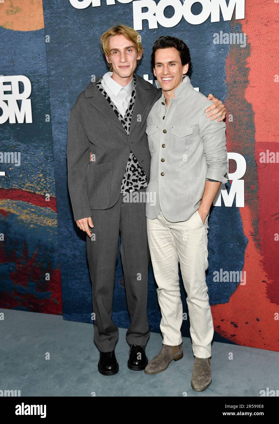 Levon Hawke, left, and Sam Vartholomeos attend the Apple TV+ limited ...