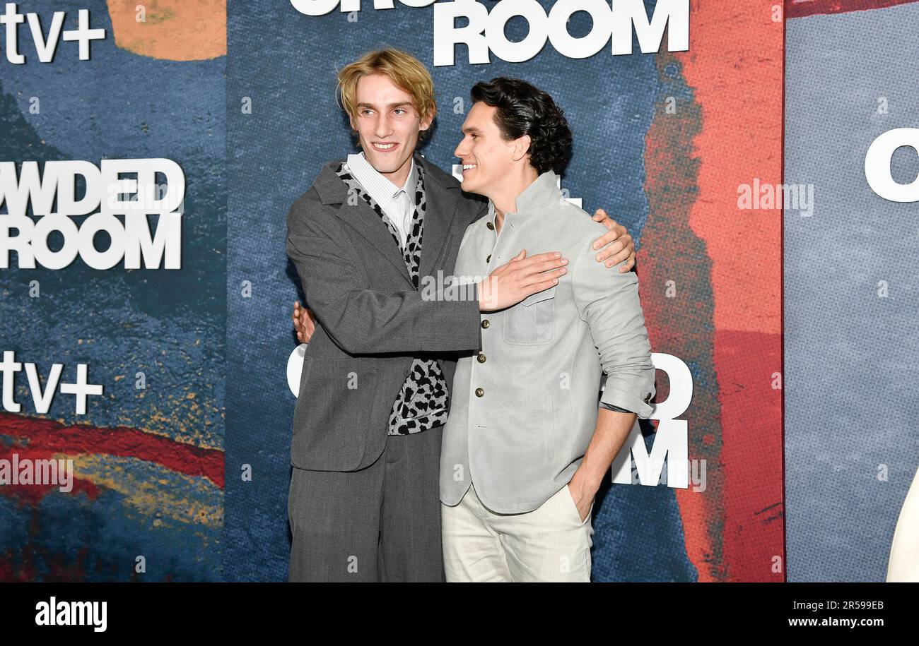 Levon Hawke, left, and Sam Vartholomeos attend the Apple TV+ limited ...