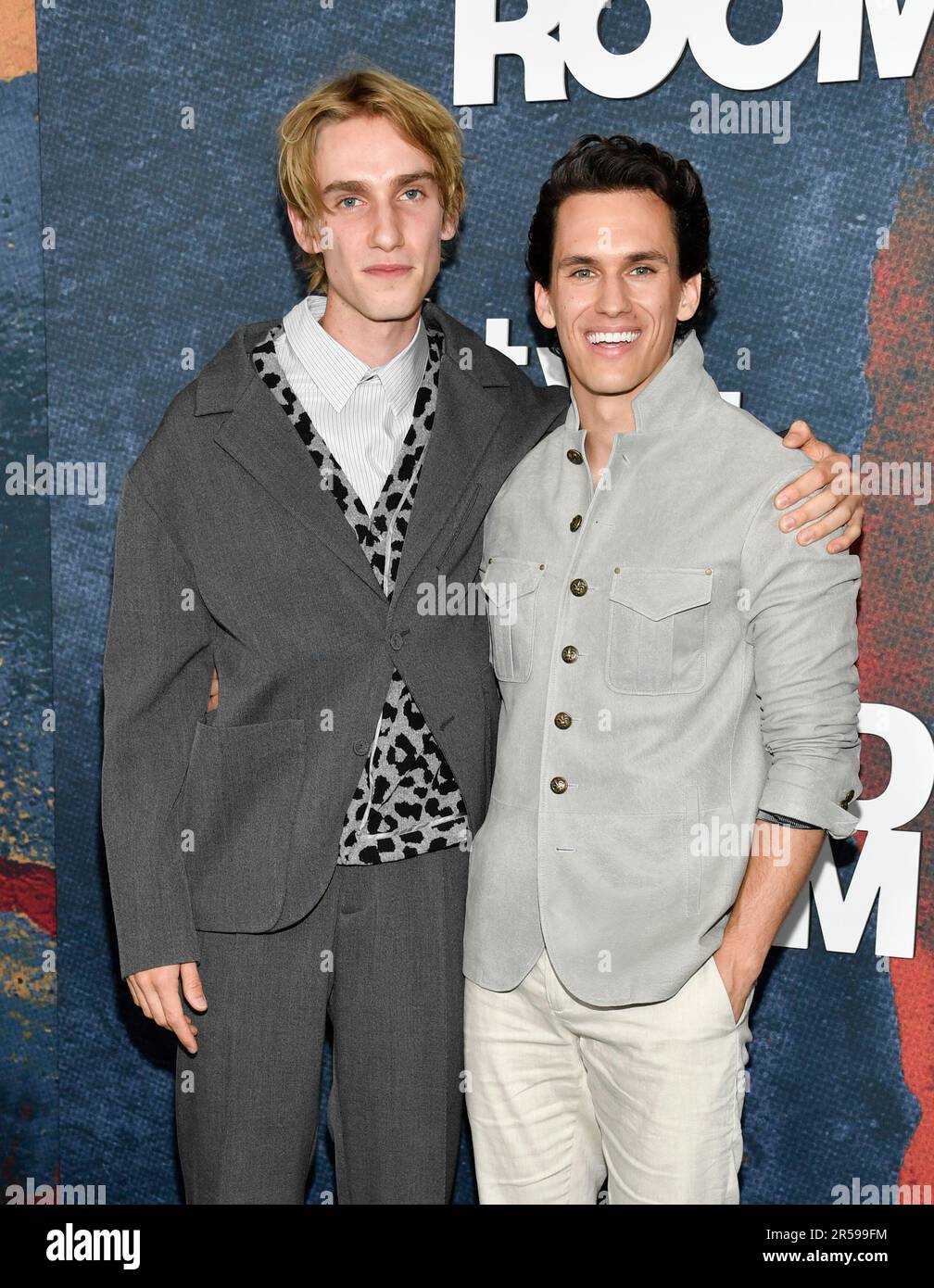 Levon Hawke, left, and Sam Vartholomeos attend the Apple TV+ limited ...