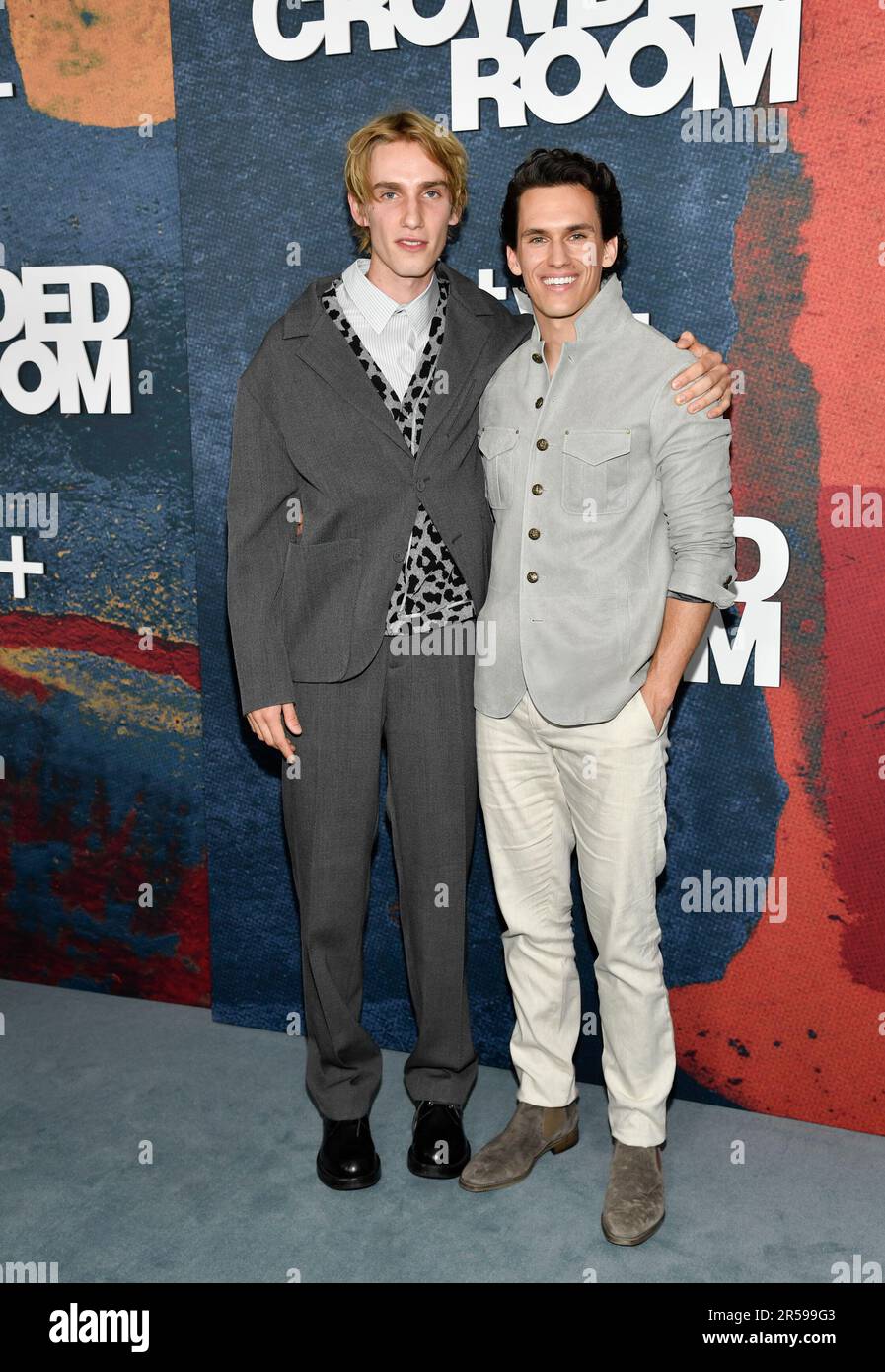 Levon Hawke, left, and Sam Vartholomeos attend the Apple TV+ limited ...