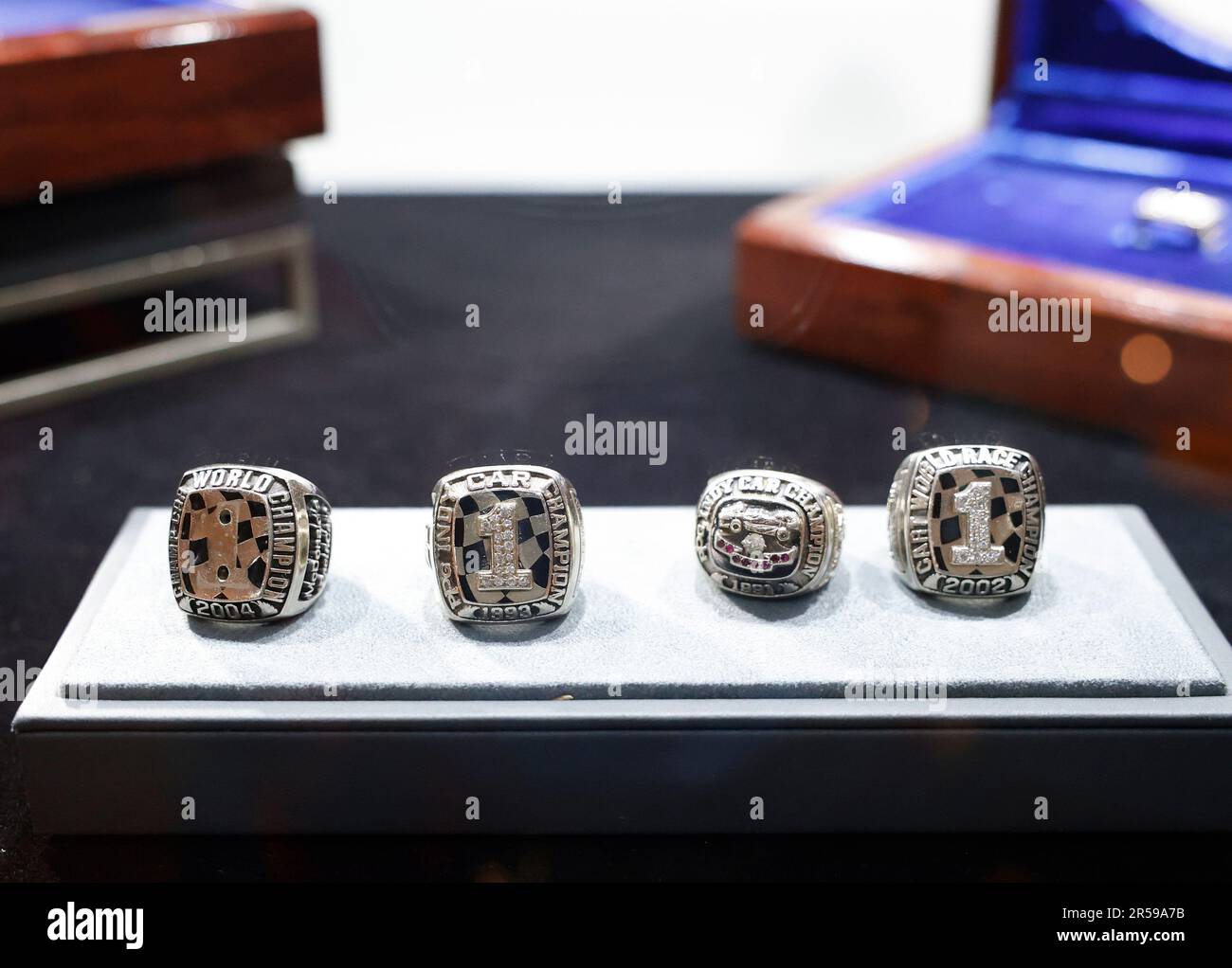 New York, United States. 01st June, 2023. Champion rings belonging to ...