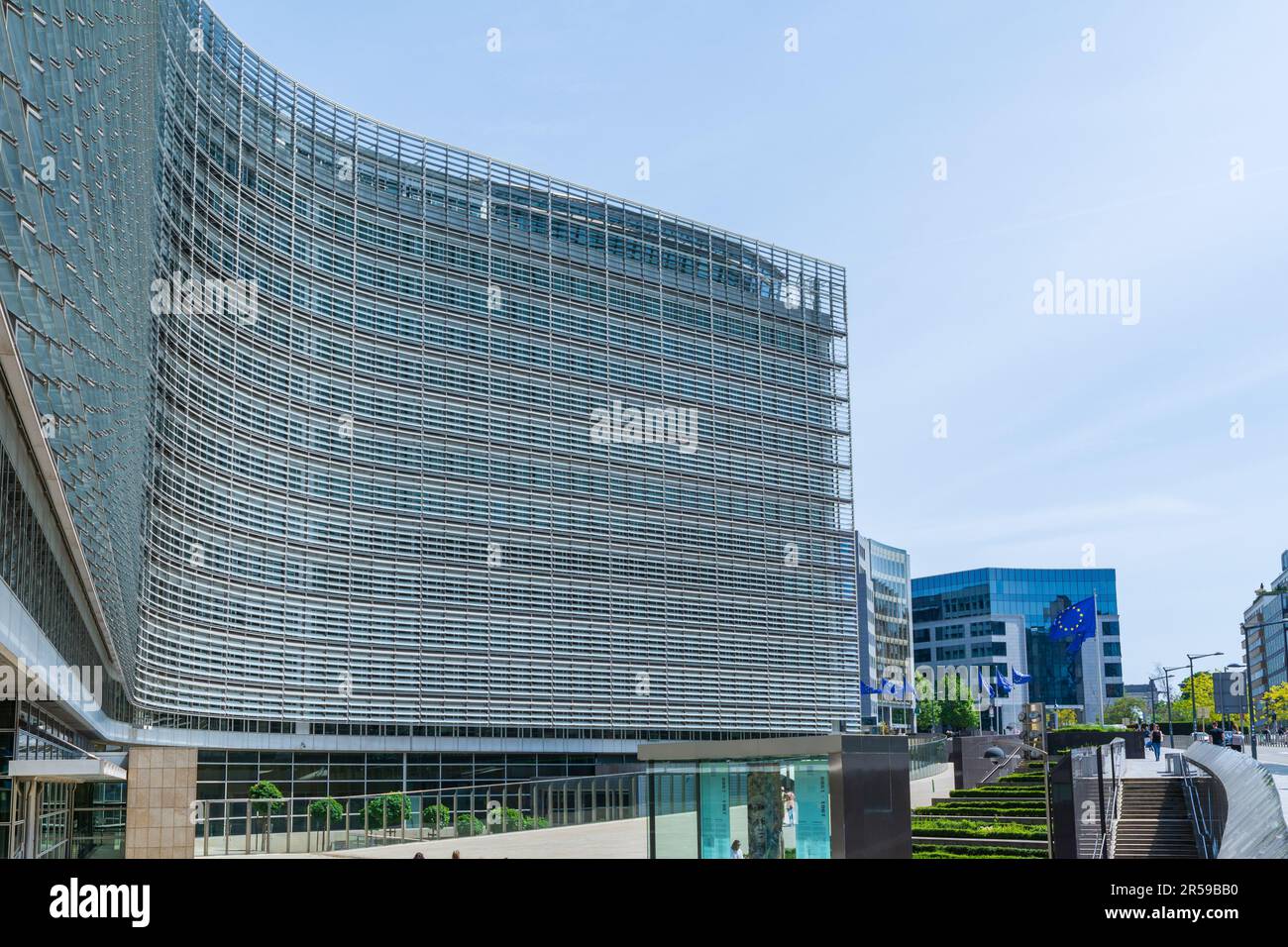 flags of the European Union in front of a building Stock Photo - Alamy