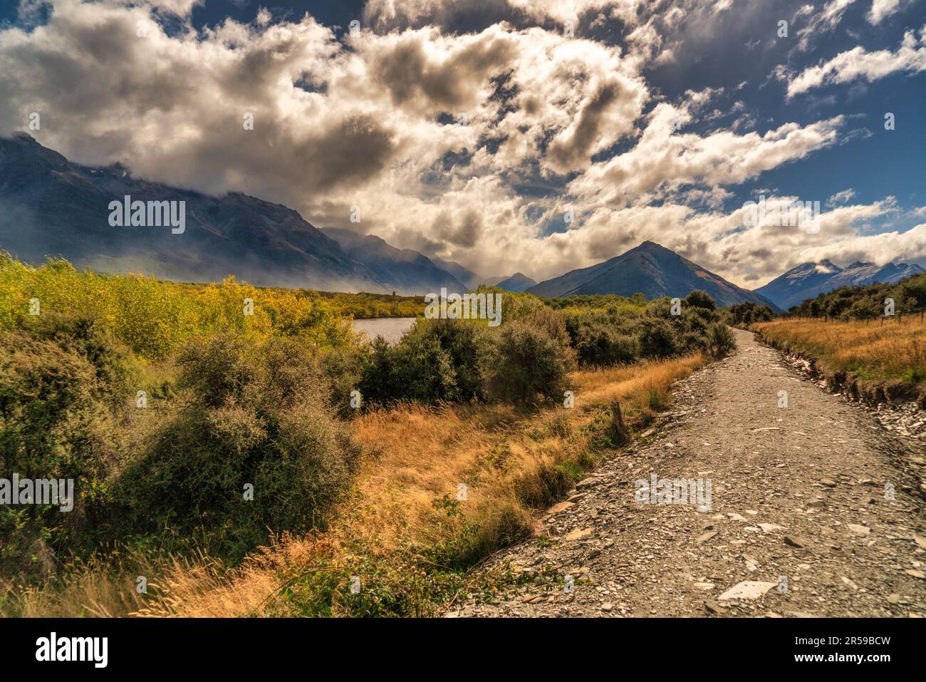 Walking around the Glenorchy reserve/Lagoon on a stormy day.You can see ...