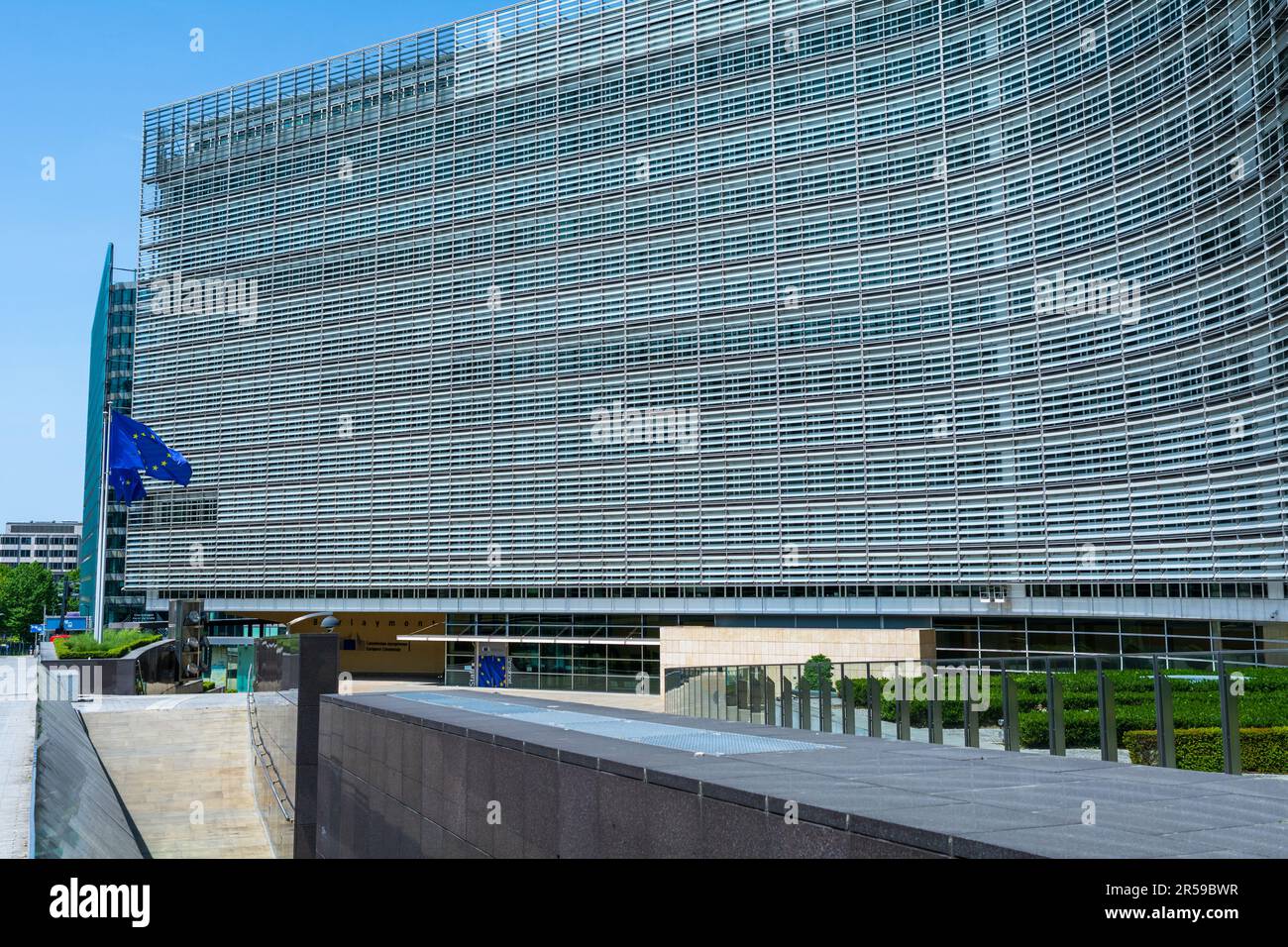 flags of the European Union in front of a building Stock Photo - Alamy