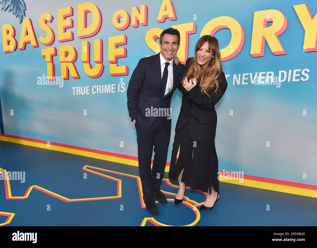 Chris Messina, left, and Kaley Cuoco arrive at the Los Angeles premiere ...