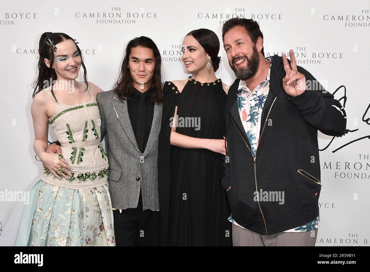 Dove Cameron, Boo Boo Stewart, Sofia Carson and Adam Sandler, from left ...