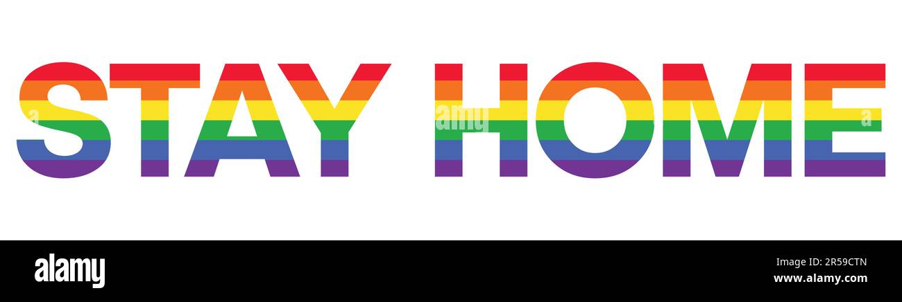 The word Stay Home, save you by coronavirus. Vector banner with the ...