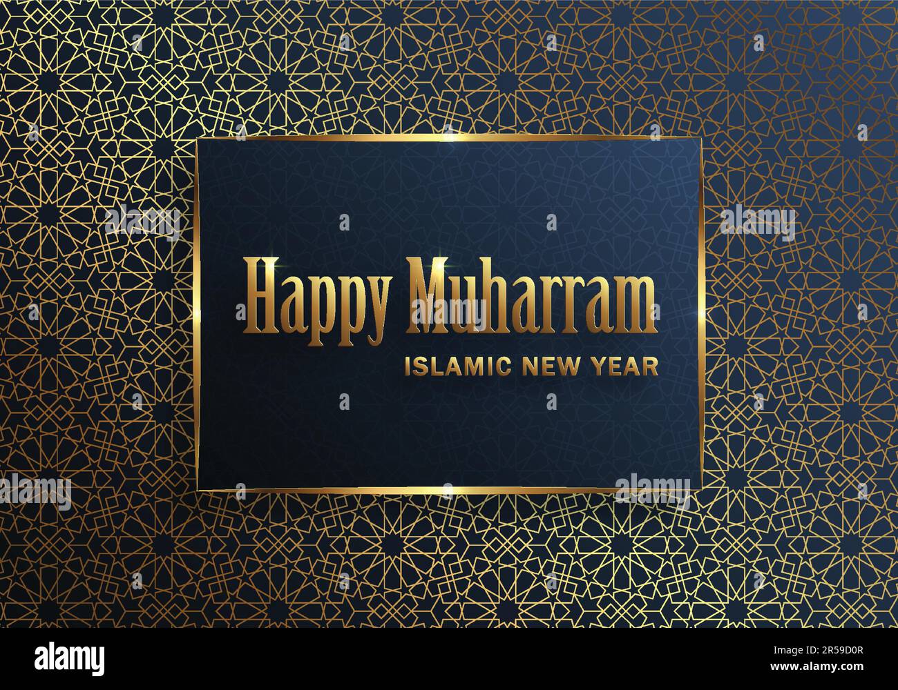 Happy Muharram, the Islamic New Year, new Hijri year design with gold ...
