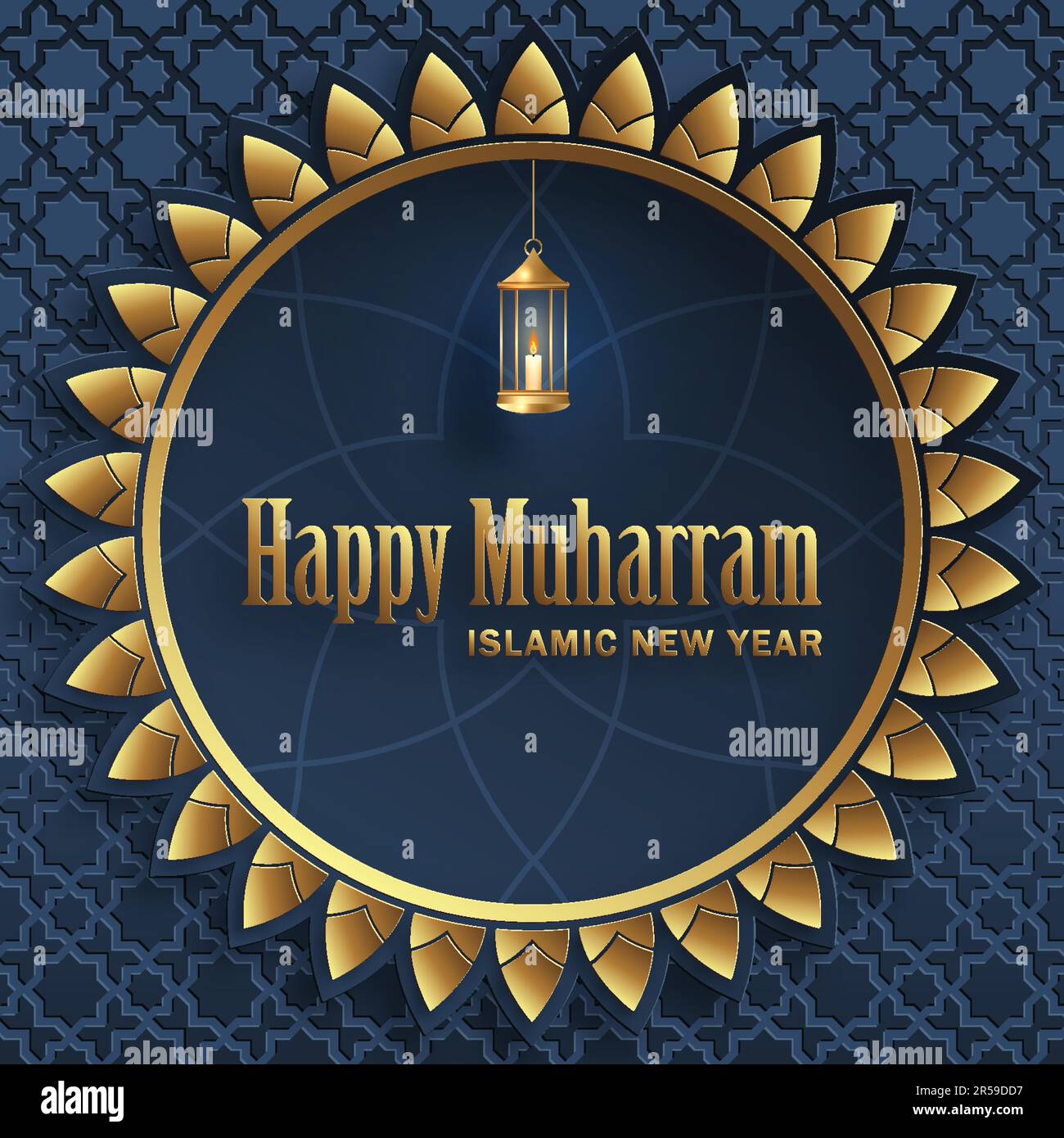 Happy Muharram, the Islamic New Year, new Hijri year design with gold ...