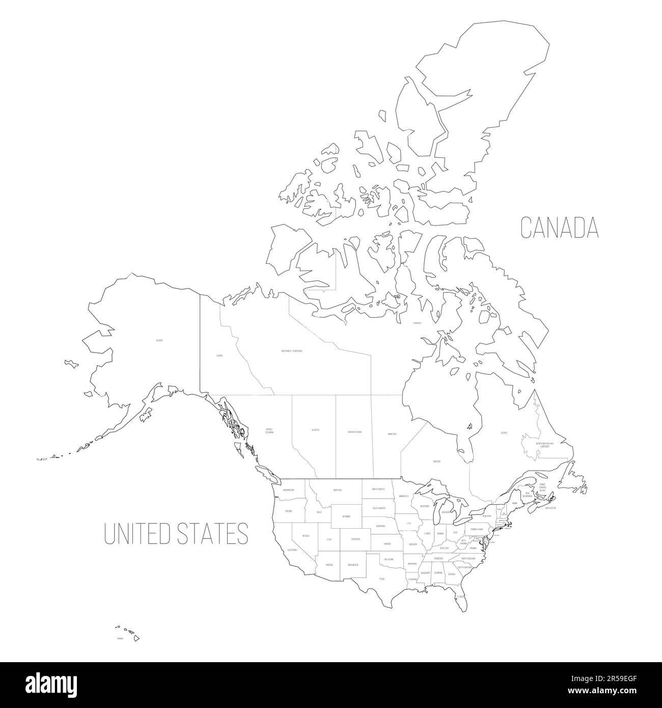 United States and Canada political map of administrative divisions ... United States and Canada political map of administrative divisions ...