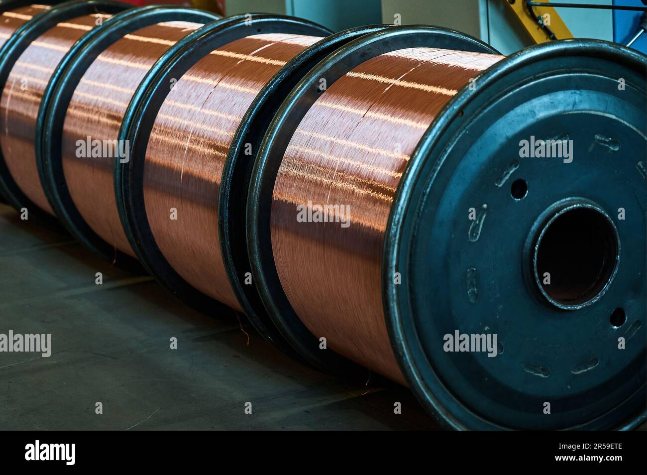 Copper cable reels hi-res stock photography and images - Alamy