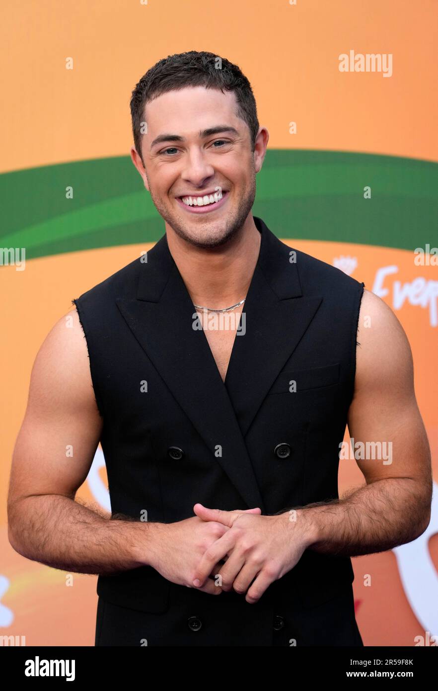 Jaren Lewison poses at the season four premiere of the Netflix series ...