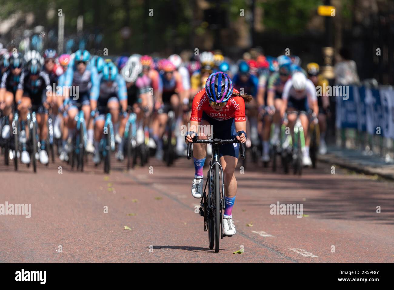 Caroline Baur of Israel Premier Tech breaking ahead of peloton racing ...