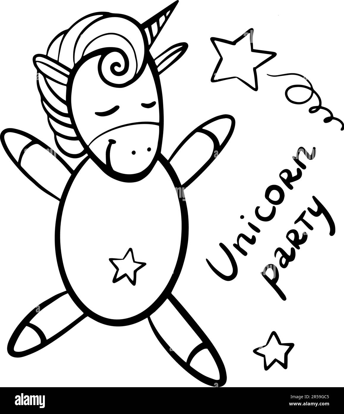 Cute little unicorn. Cartoon vector character isolated on a white ... Cute little unicorn. Cartoon vector character isolated on a white ...