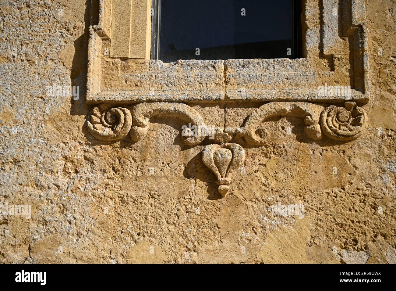 Scenic exterior window view of the Sicilian Baroque style Chiesa di ...