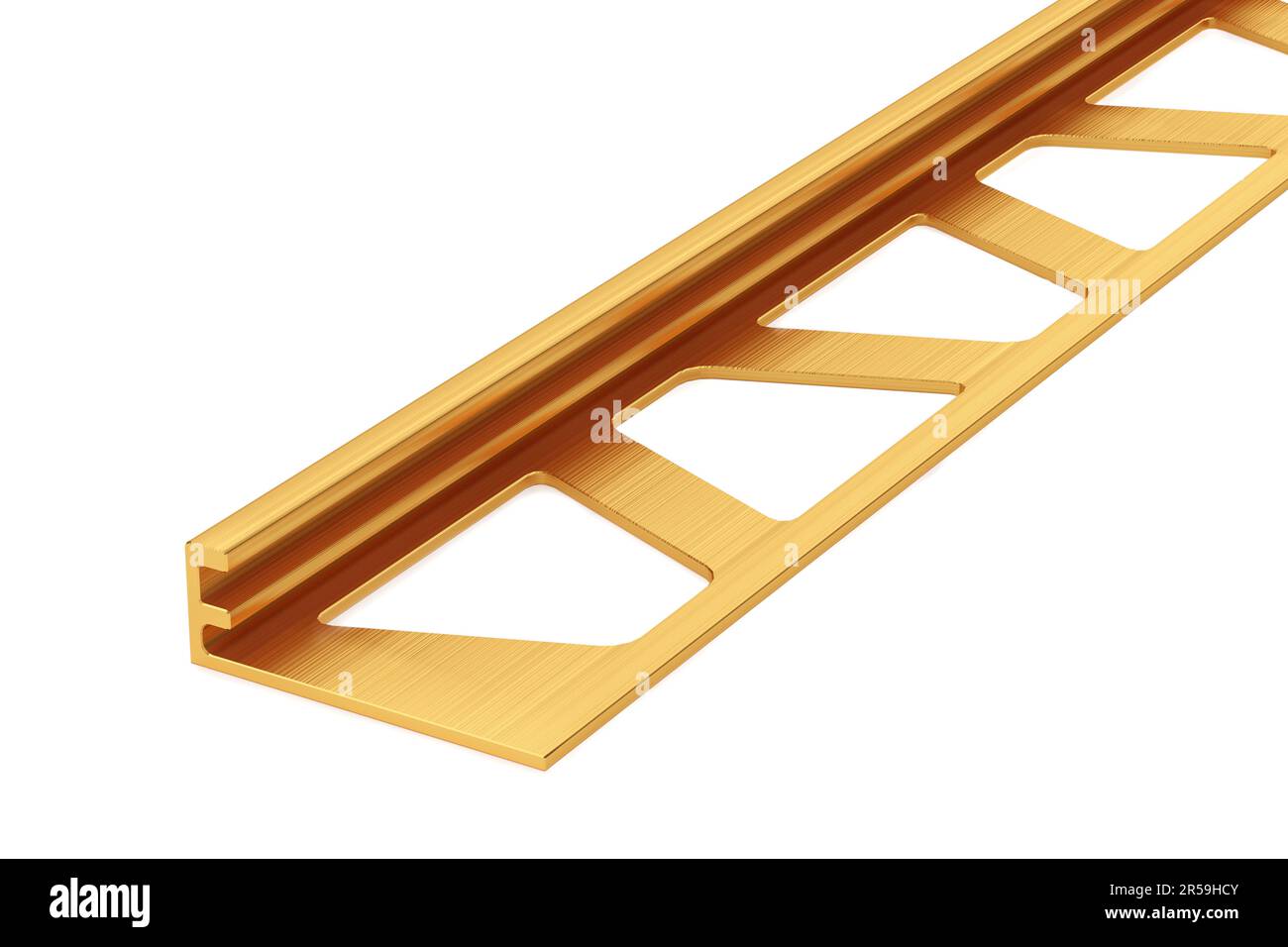 Anodised aluminium edge protective profile isolated - 3d rendering ...