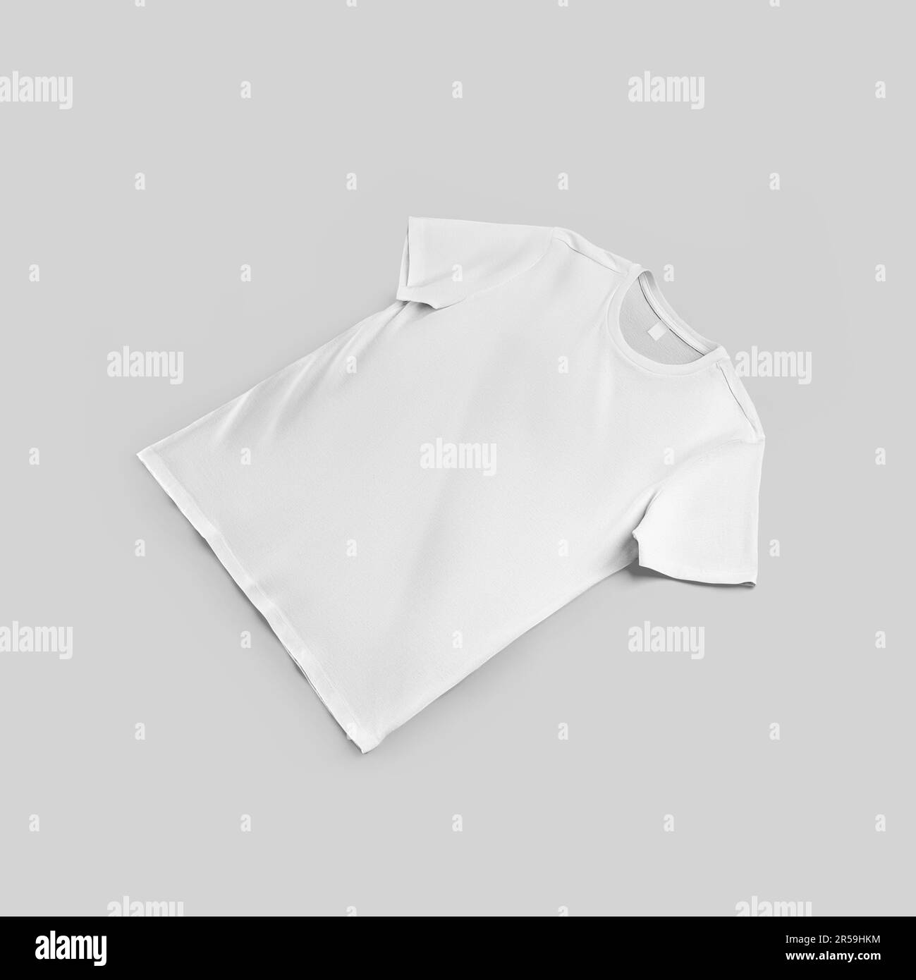 Mockup of men's white t-shirt with label, diagonal presentation, for ...