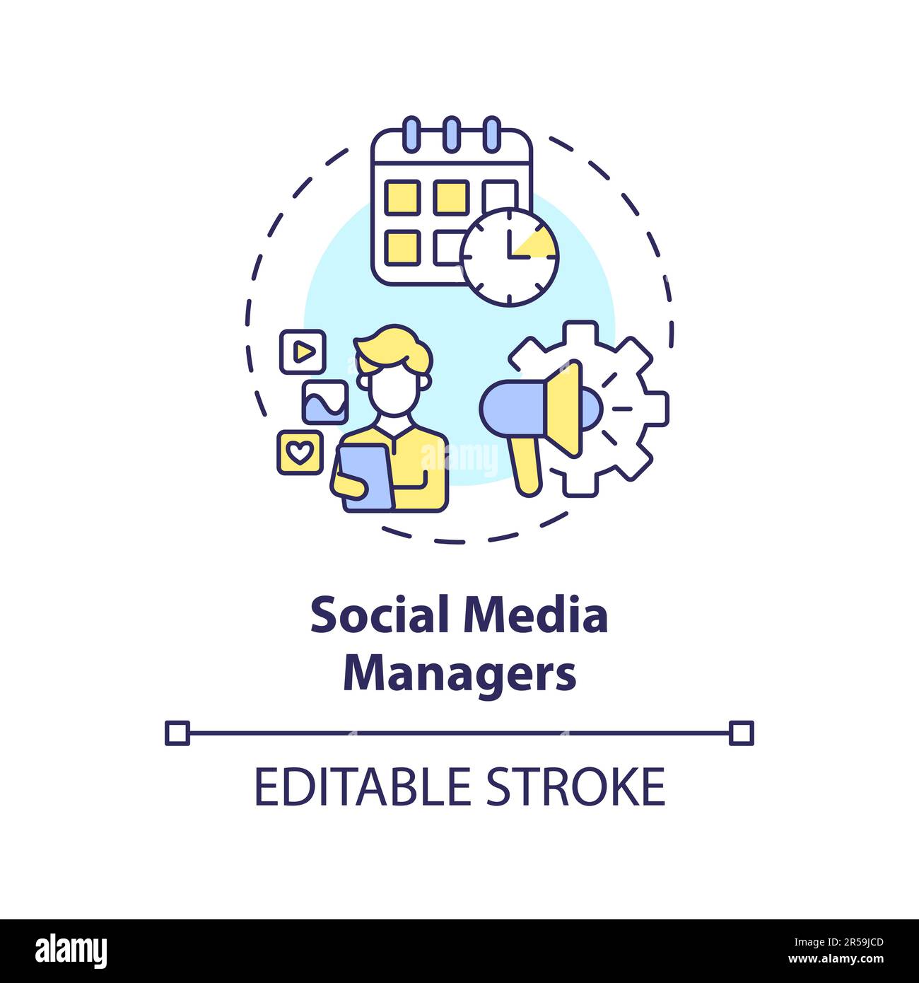 Social media managers concept icon Stock Vector Image & Art - Alamy