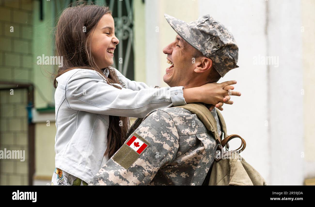 Flag of Canada on military uniform. Canadian soldiers. Army of Canada ...