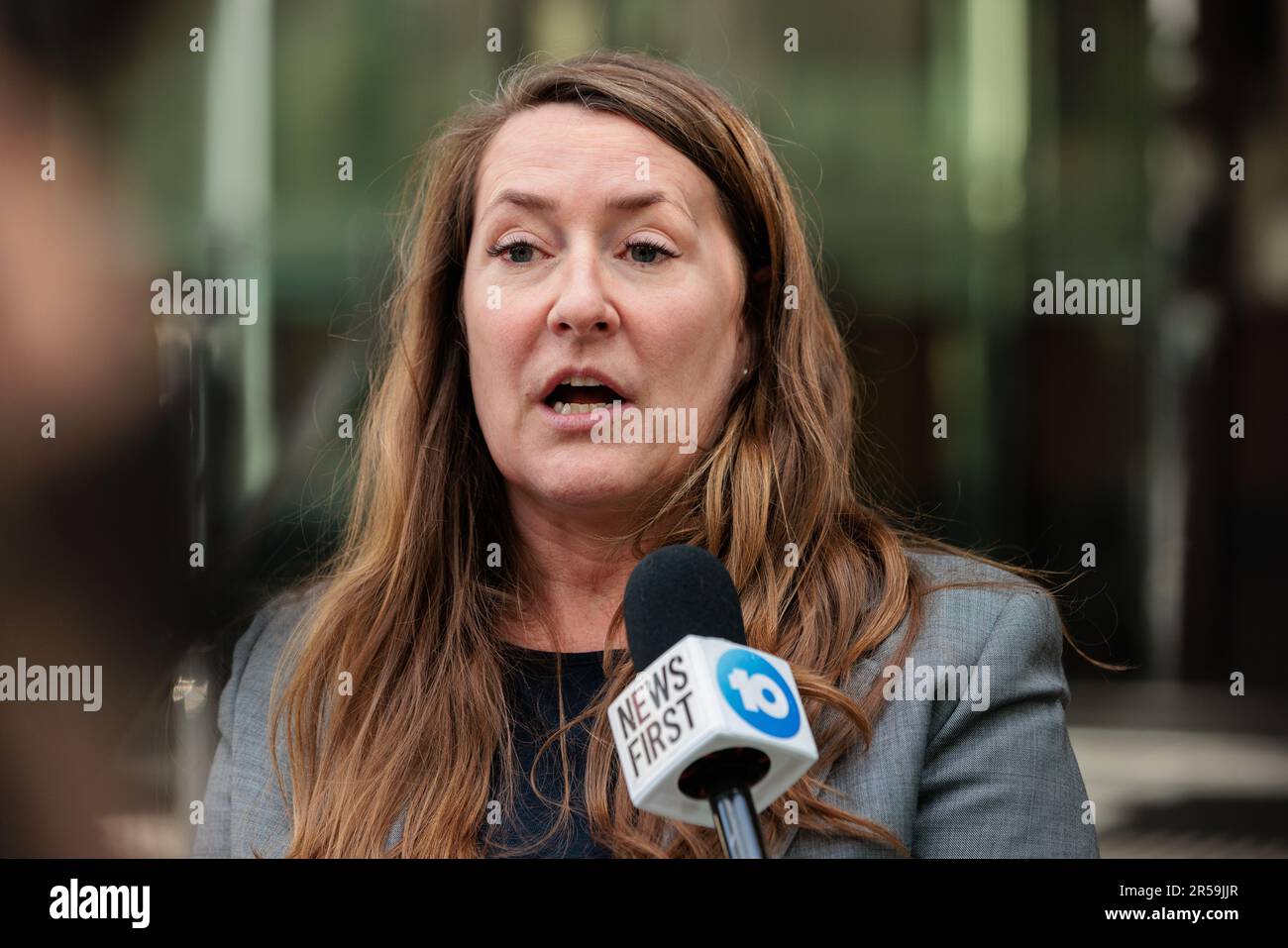 Kristen Morrissey talks to the media outside the Perth Magistrates ...