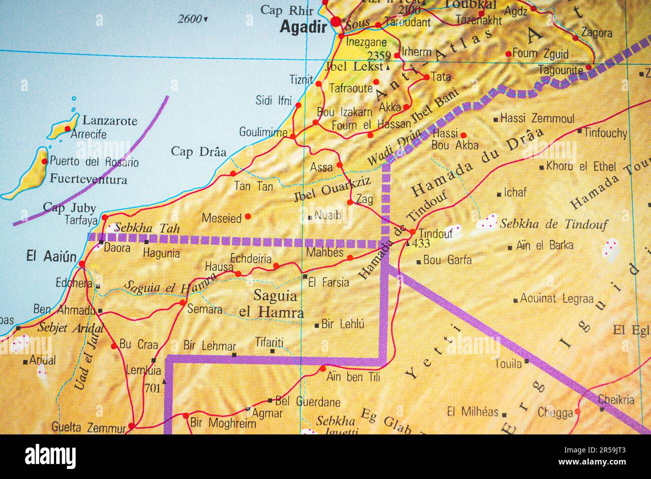 Map of morocco and western sahara hi-res stock photography and images - Alamy