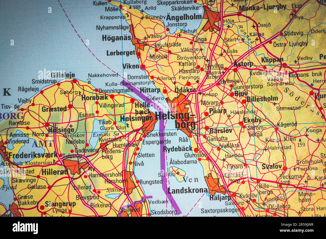 Atlas map of Helsingborg in Sweden Stock Photo - Alamy