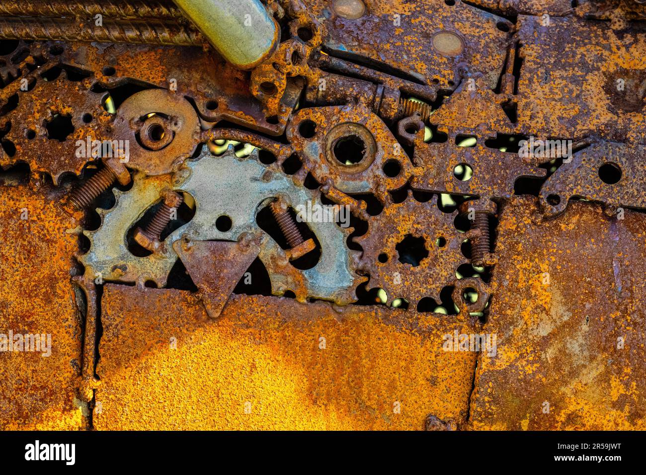 Rusting iron metal bits welded together Stock Photo - Alamy