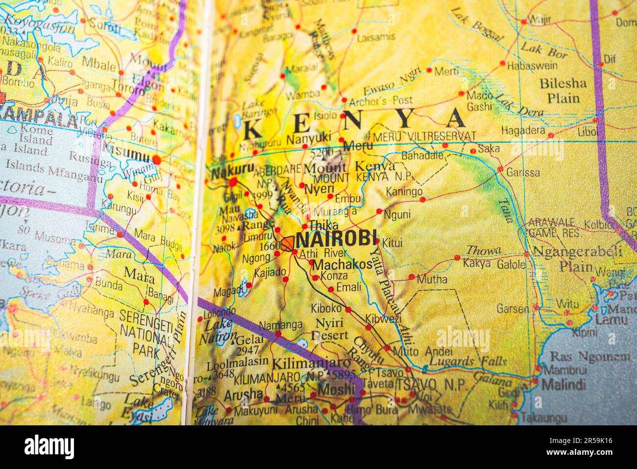 Atlas map of Nairobi in Kenya Stock Photo - Alamy