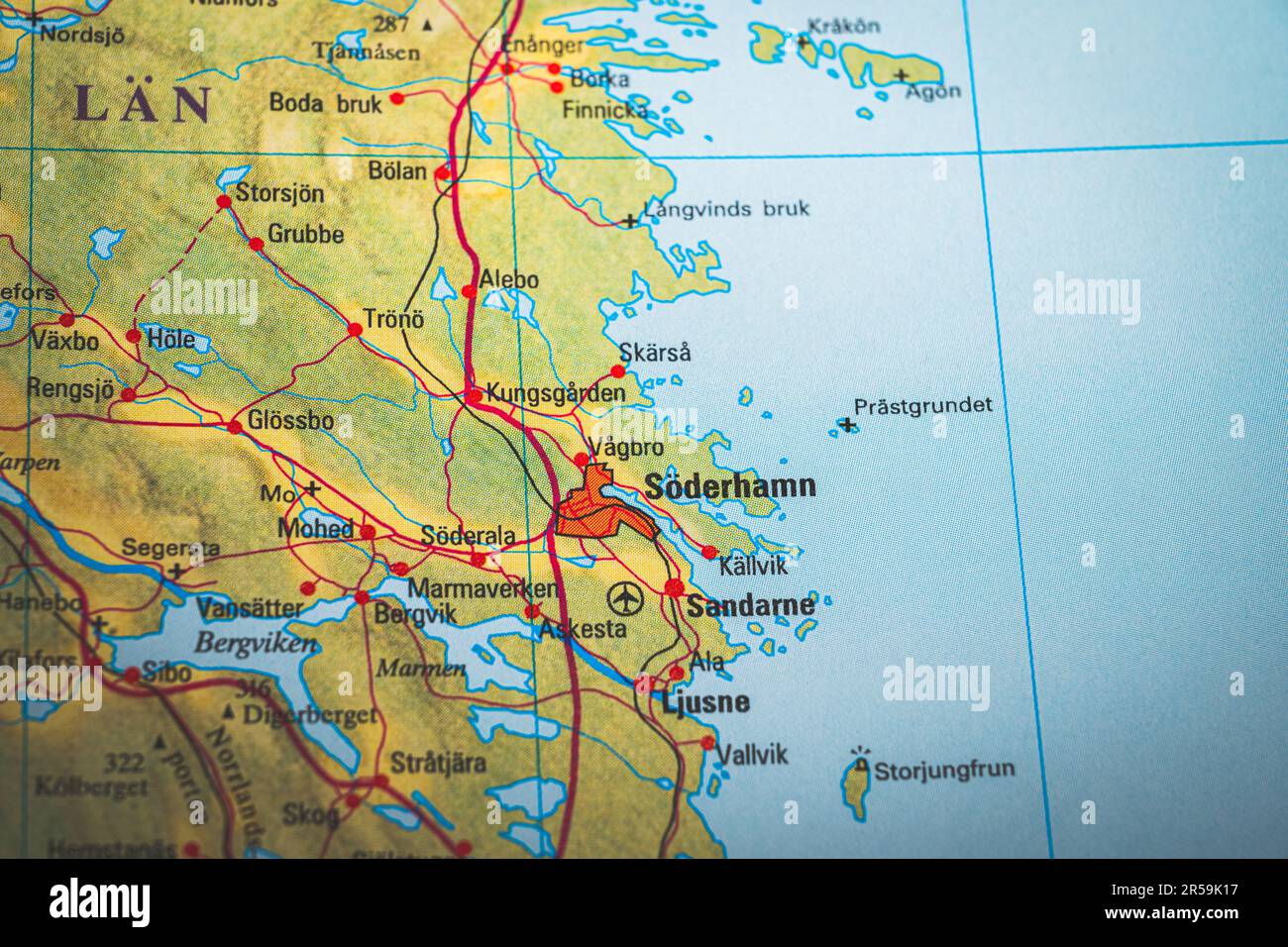 Atlas map of S?derhamn in Sweden Stock Photo - Alamy