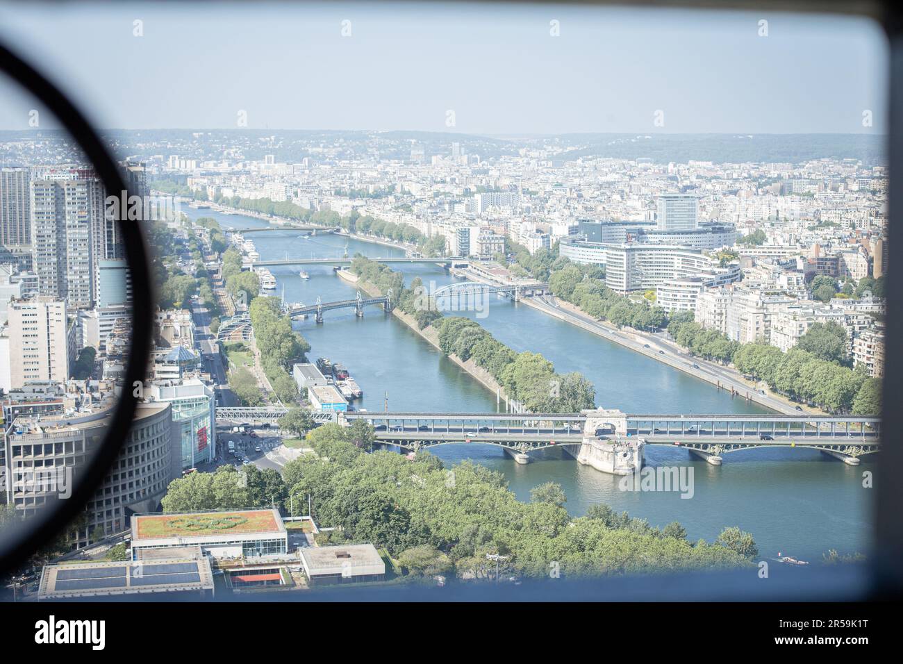 Views of Seine River from 2nd floor of Eiffel Stock Photo - Alamy