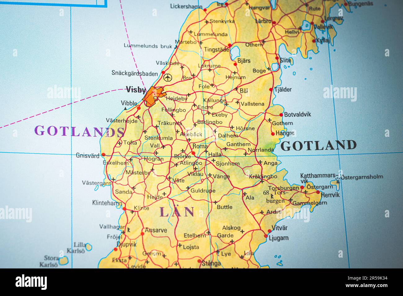 Atlas map of Gotland in Sweden Stock Photo - Alamy