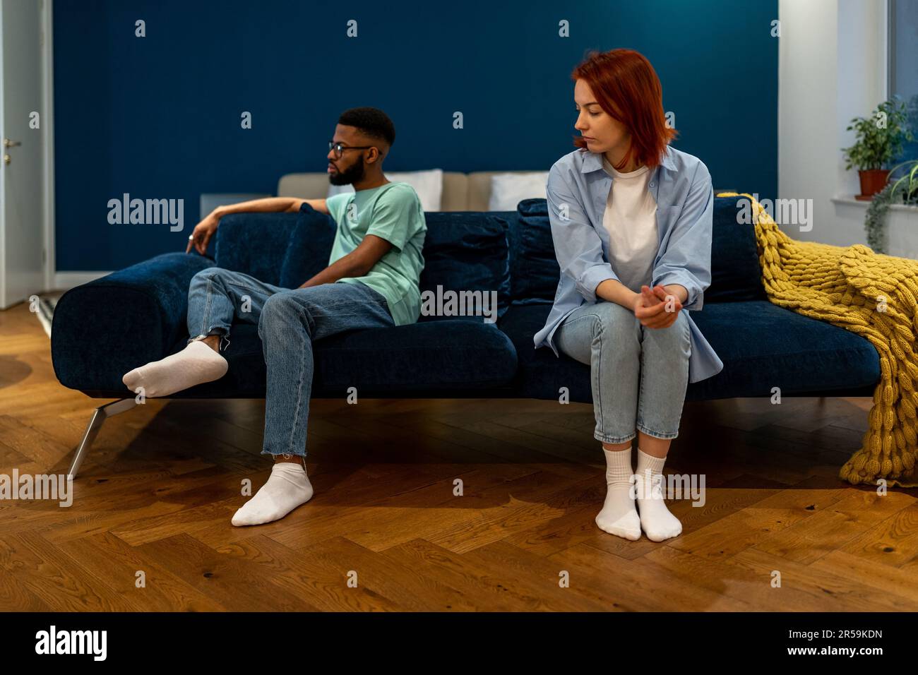 Frustrated diverse family couple have difficult relations from ...