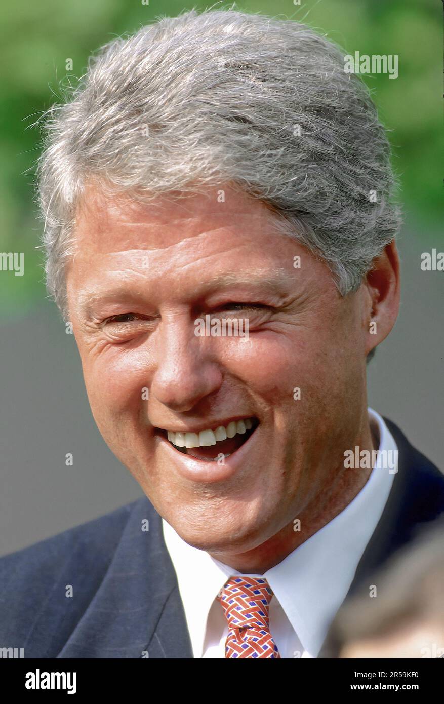 WASHINGTON DC - 1993President William (Bill) Clinton laughs during ...
