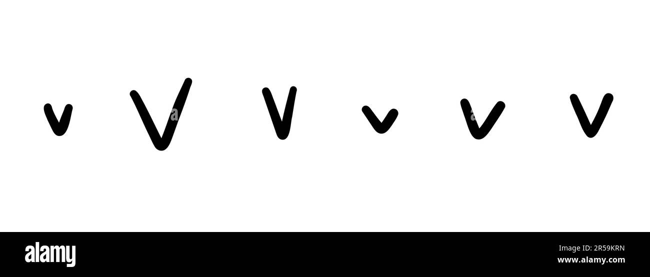 Scribble simple black english latin V alphabet letter symbol. Vector ...