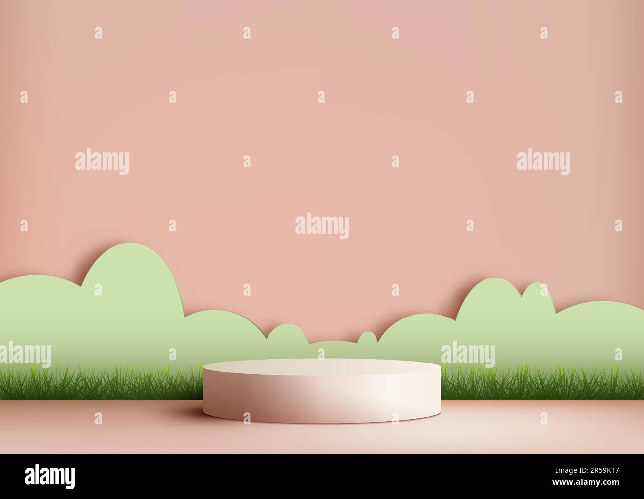 Green and pink bush Stock Vector Images - Alamy