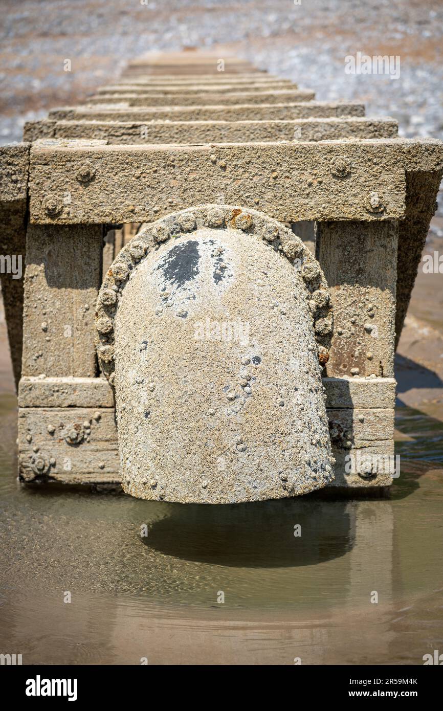 Flood drain overflow outlet on beach hi-res stock photography and ...