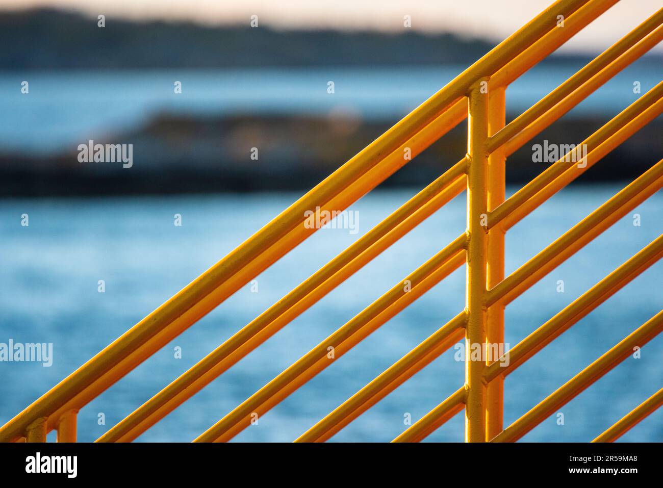 Bridge with green metal hand railing hi-res stock photography and ...