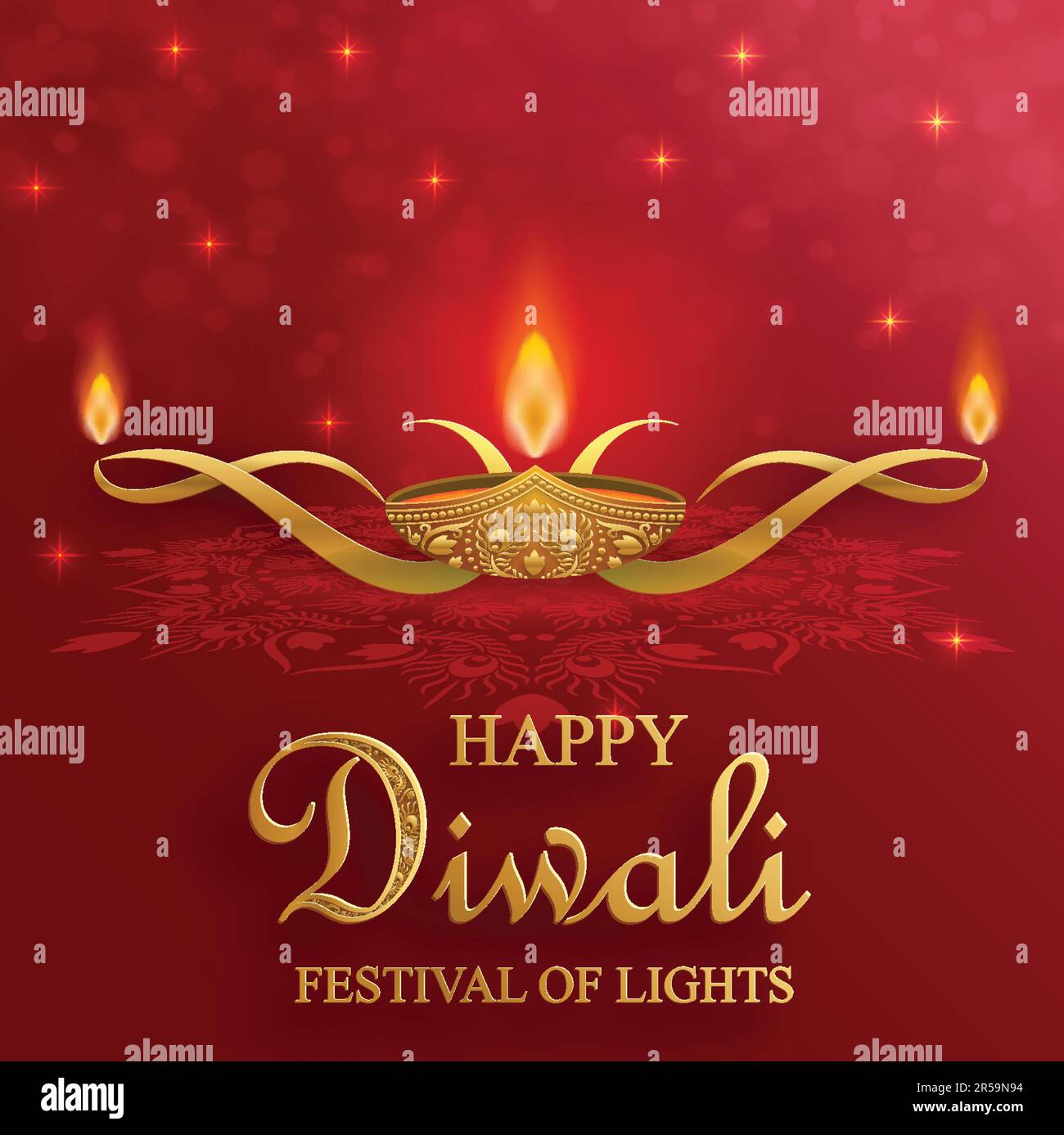 Diya lamp with fire lighting for Diwali, Deepavali or Dipavali, the ...