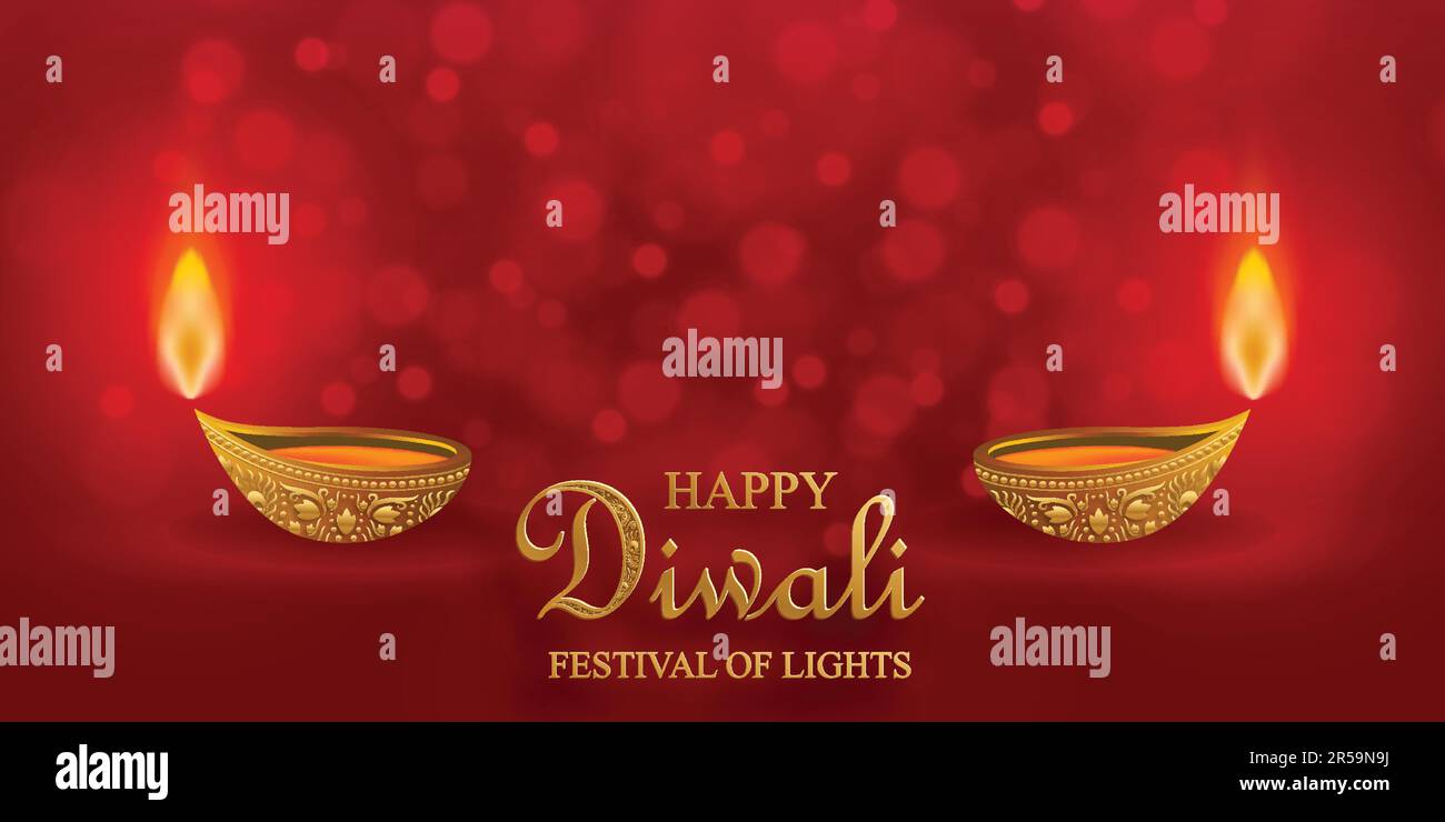 Diya lamp with fire lighting for Diwali, Deepavali or Dipavali, the ...