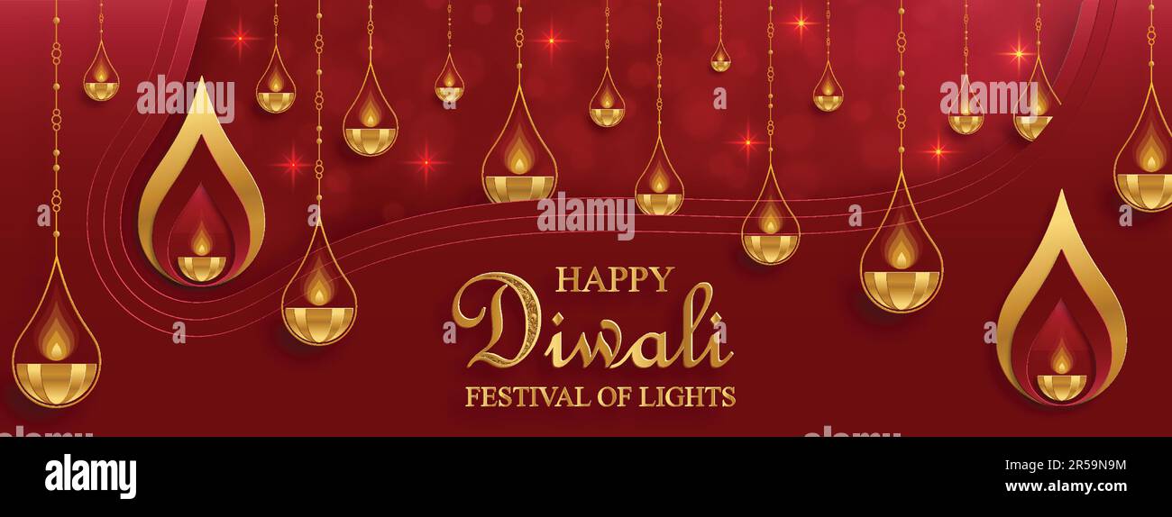 Diya lamp with fire lighting for Diwali, Deepavali or Dipavali, the ...