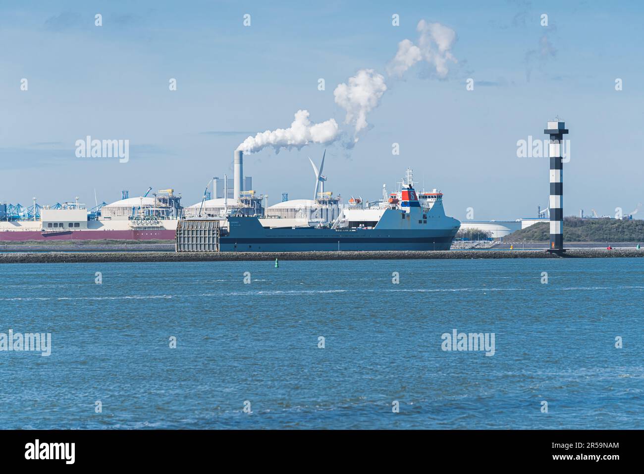 View from the seaside at Maasvlakte Rotterdam in the Netherlands ...