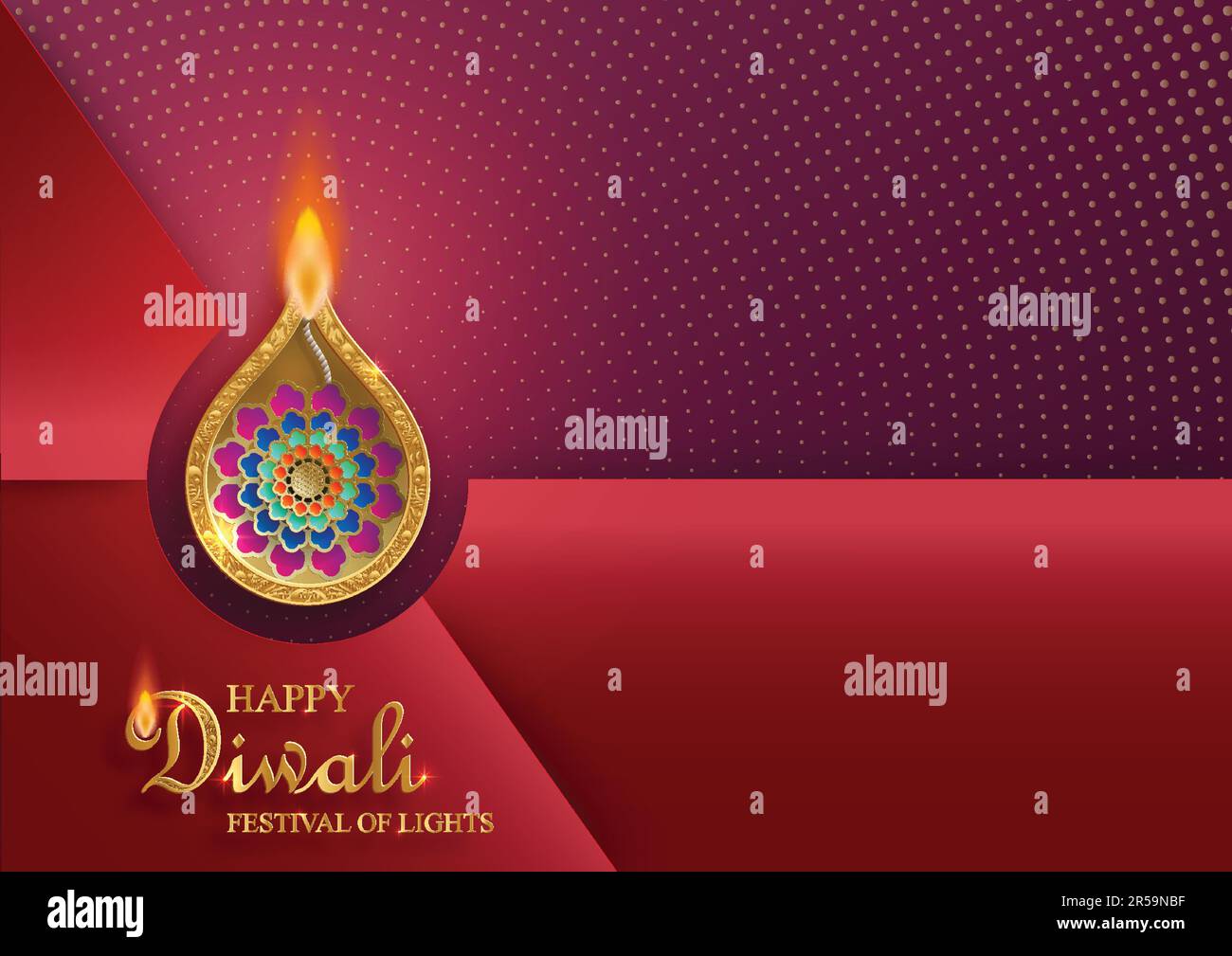 Diya lamp with fire lighting for Diwali, Deepavali or Dipavali, the ...