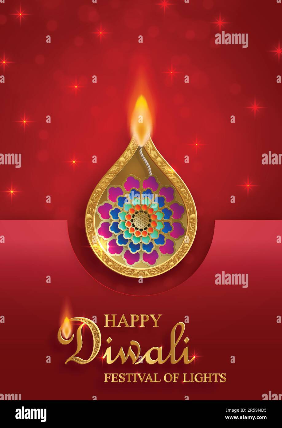 Diya lamp with fire lighting for Diwali, Deepavali or Dipavali, the ...